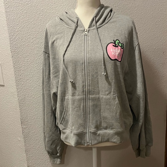 Hello Kitty | Tops | Cropped Hello Kitty Zipper Hoodie | Poshmark